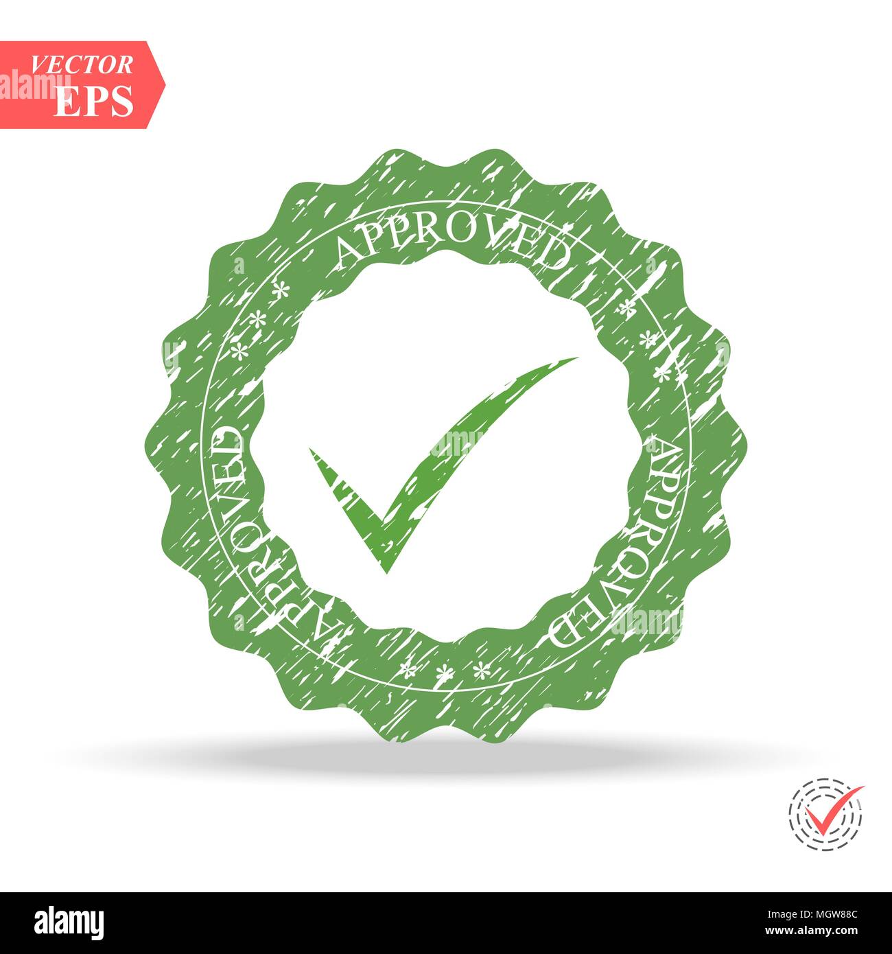 Quality Control Approved. Tick symbol in green color, vector ...