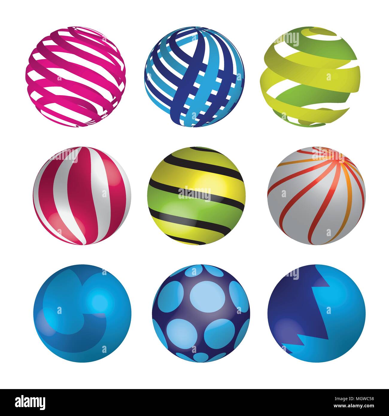 Set of realistic shiny colorful balls. Vector illustration Stock Vector ...
