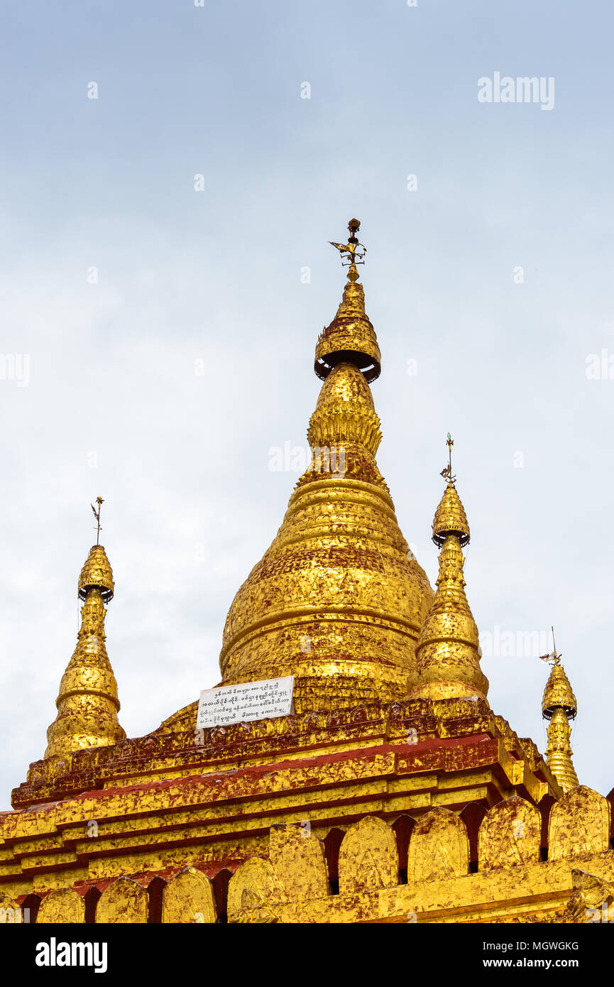 Shwezigon Pagoda, Bagan Archaeological Zone, Burma. One of the main ...