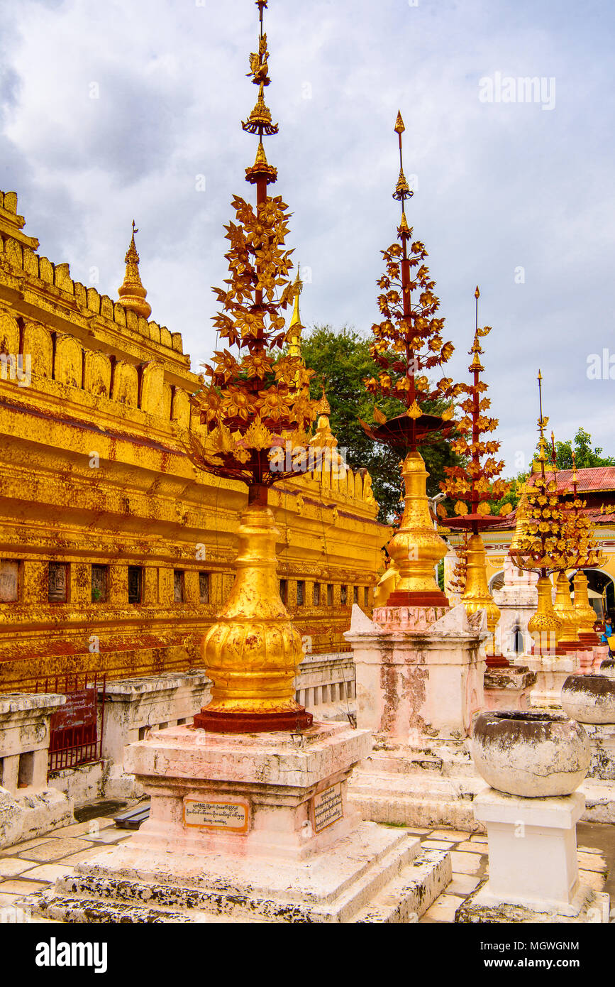 Shwezigon Pagoda, Bagan Archaeological Zone, Burma. One of the main ...