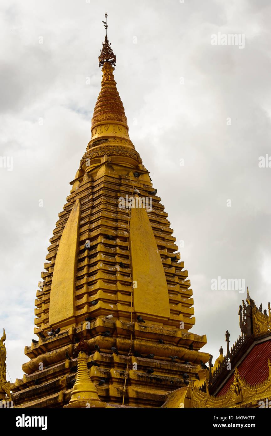 Shwezigon Pagoda, Bagan Archaeological Zone, Burma. One of the main ...