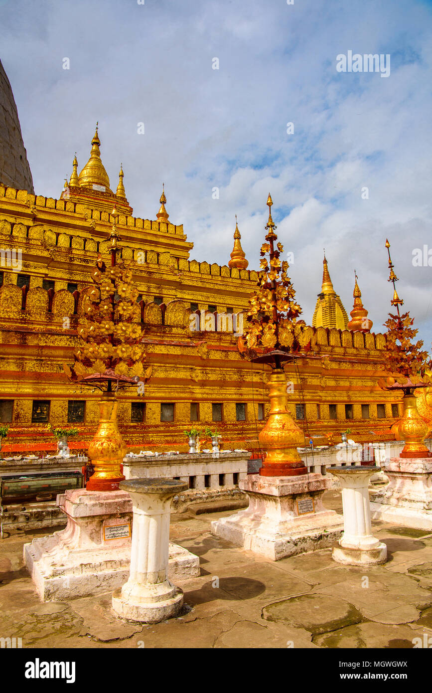 Shwezigon Pagoda, Bagan Archaeological Zone, Burma. One of the main ...