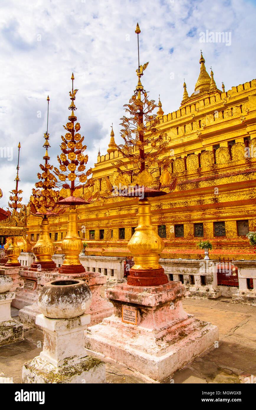 Shwezigon Pagoda, Bagan Archaeological Zone, Burma. One of the main ...