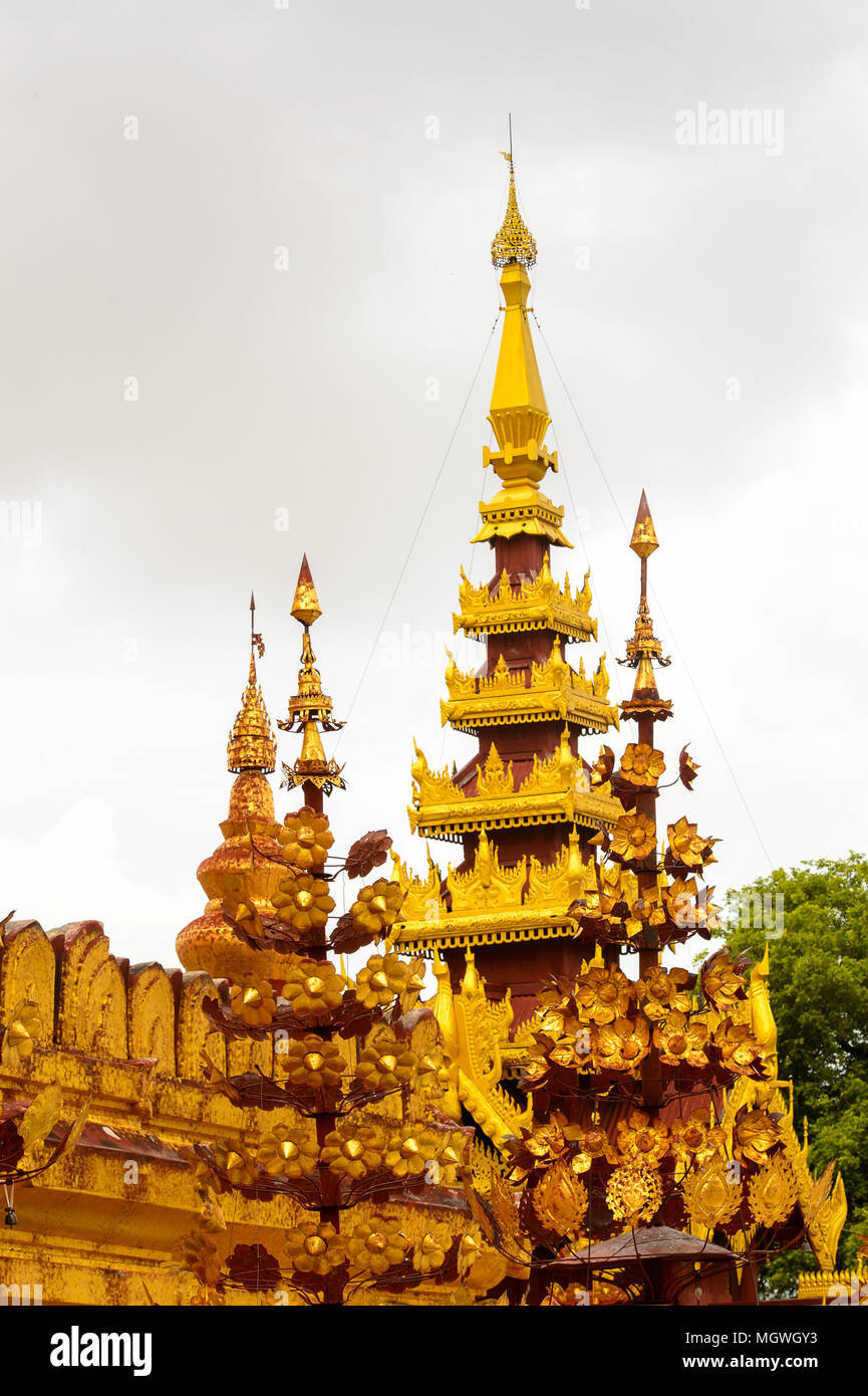Shwezigon Pagoda, Bagan Archaeological Zone, Burma. One of the main ...