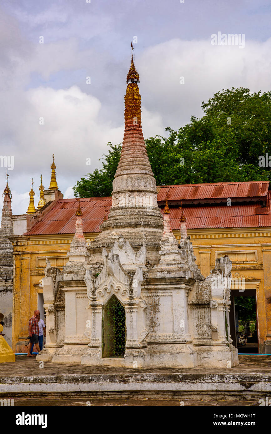 Shwezigon Pagoda, Bagan Archaeological Zone, Burma. One of the main ...