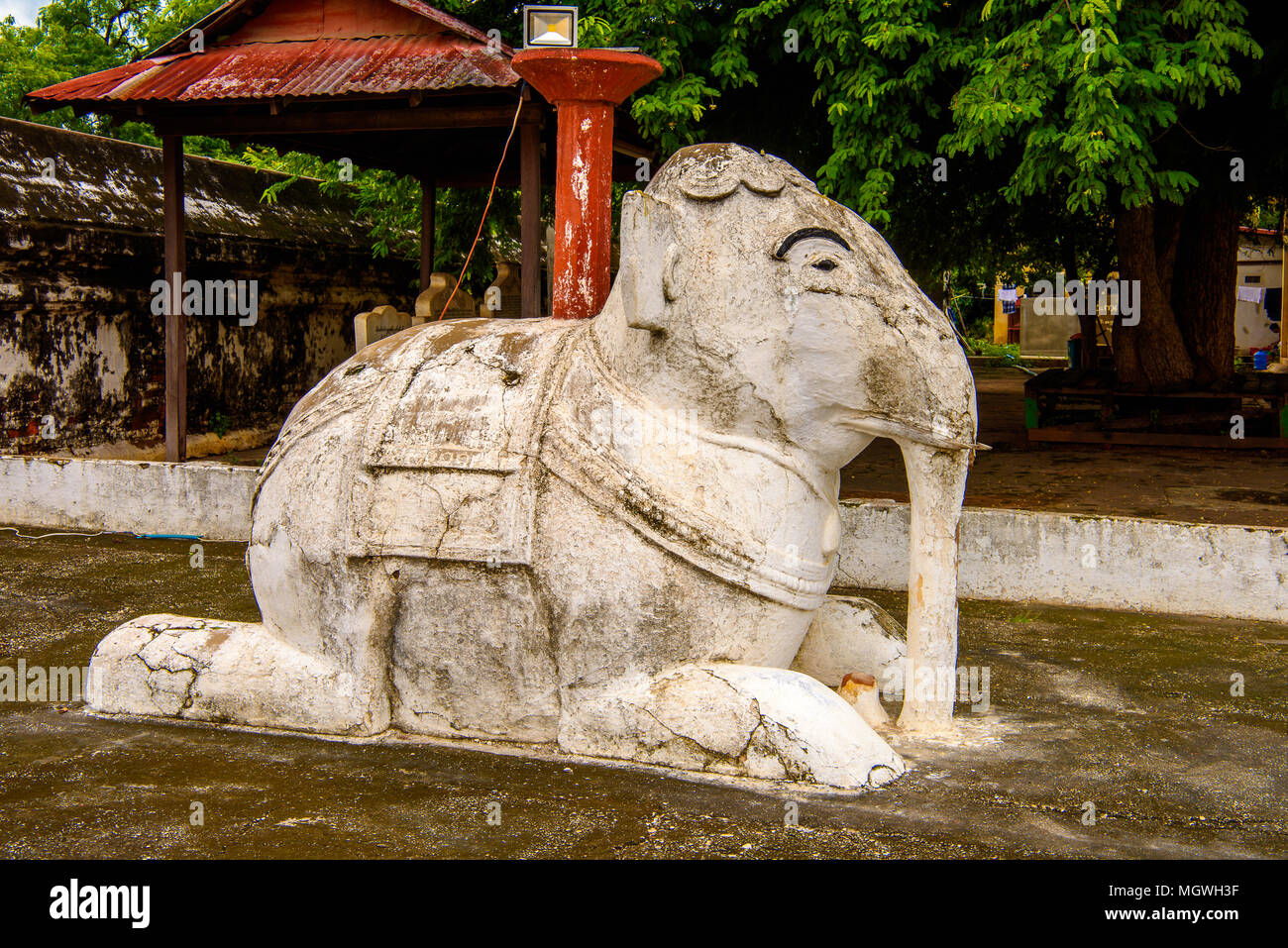 Elephant, Shwezigon Pagoda, Bagan Archaeological Zone, Burma. One of ...