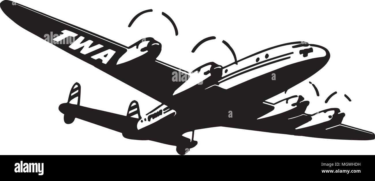 TWA Plane - Retro Ad Art Banner Stock Vector Image & Art - Alamy