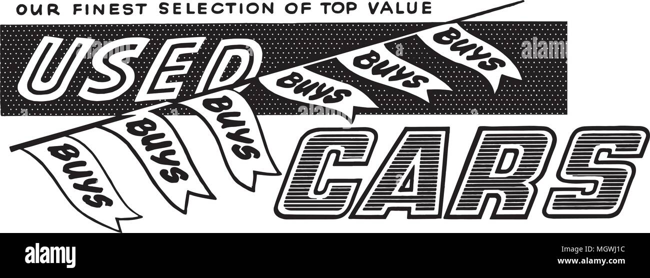 Used Car Buys - Retro Clipart Banner Stock Vector Image & Art - Alamy