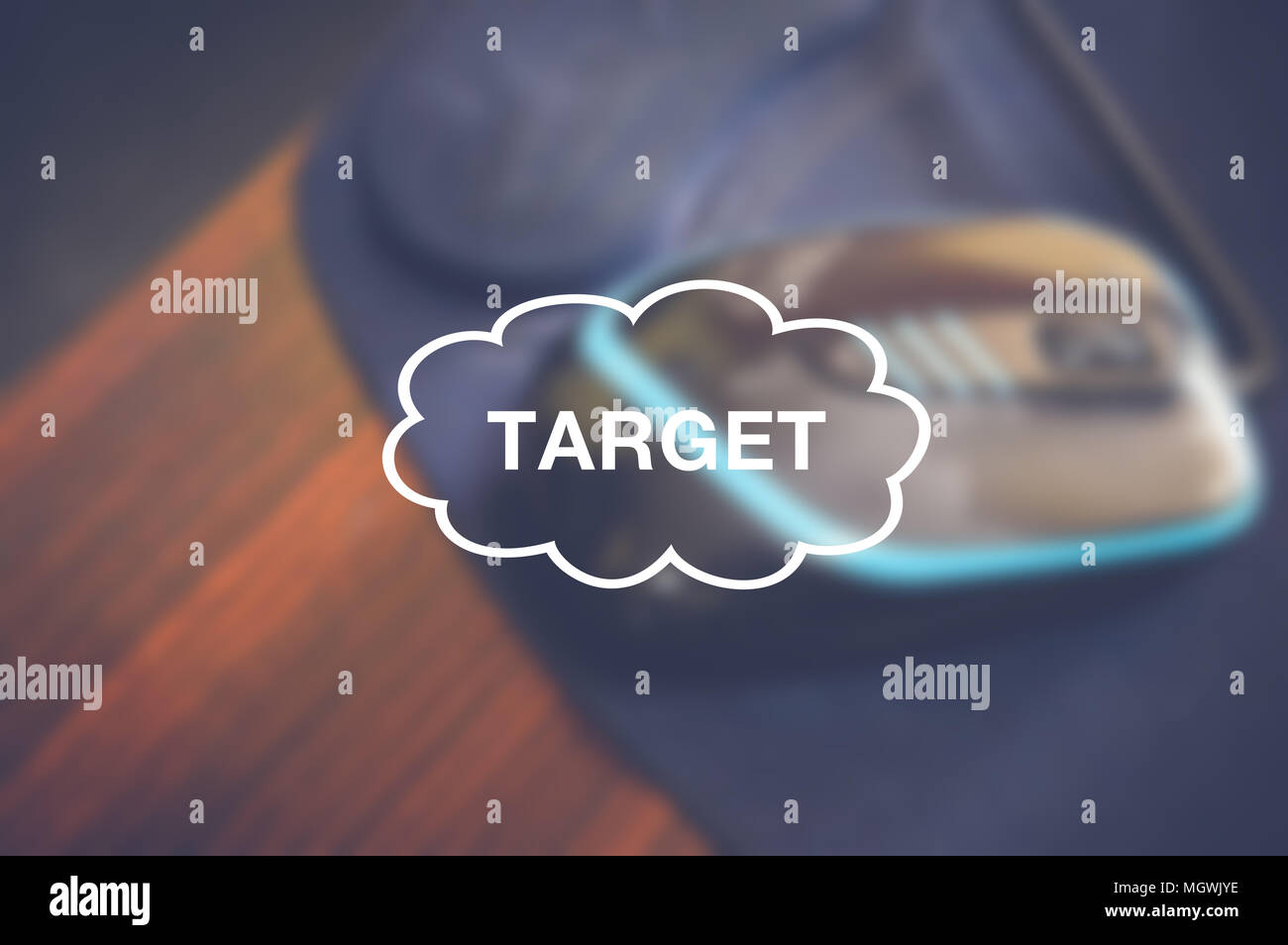 Target word with blurring business background Stock Photo - Alamy
