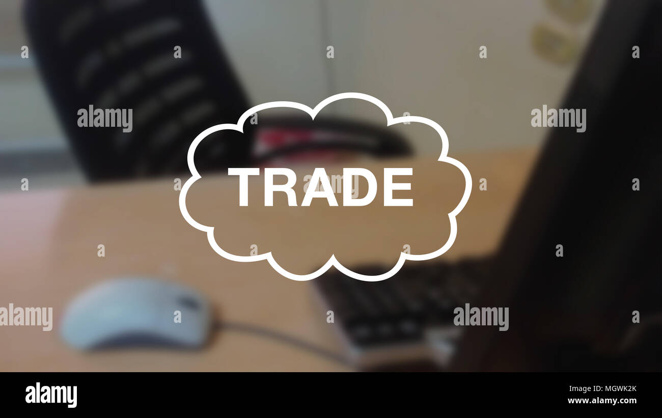 Trade word with blurring business background Stock Photo - Alamy