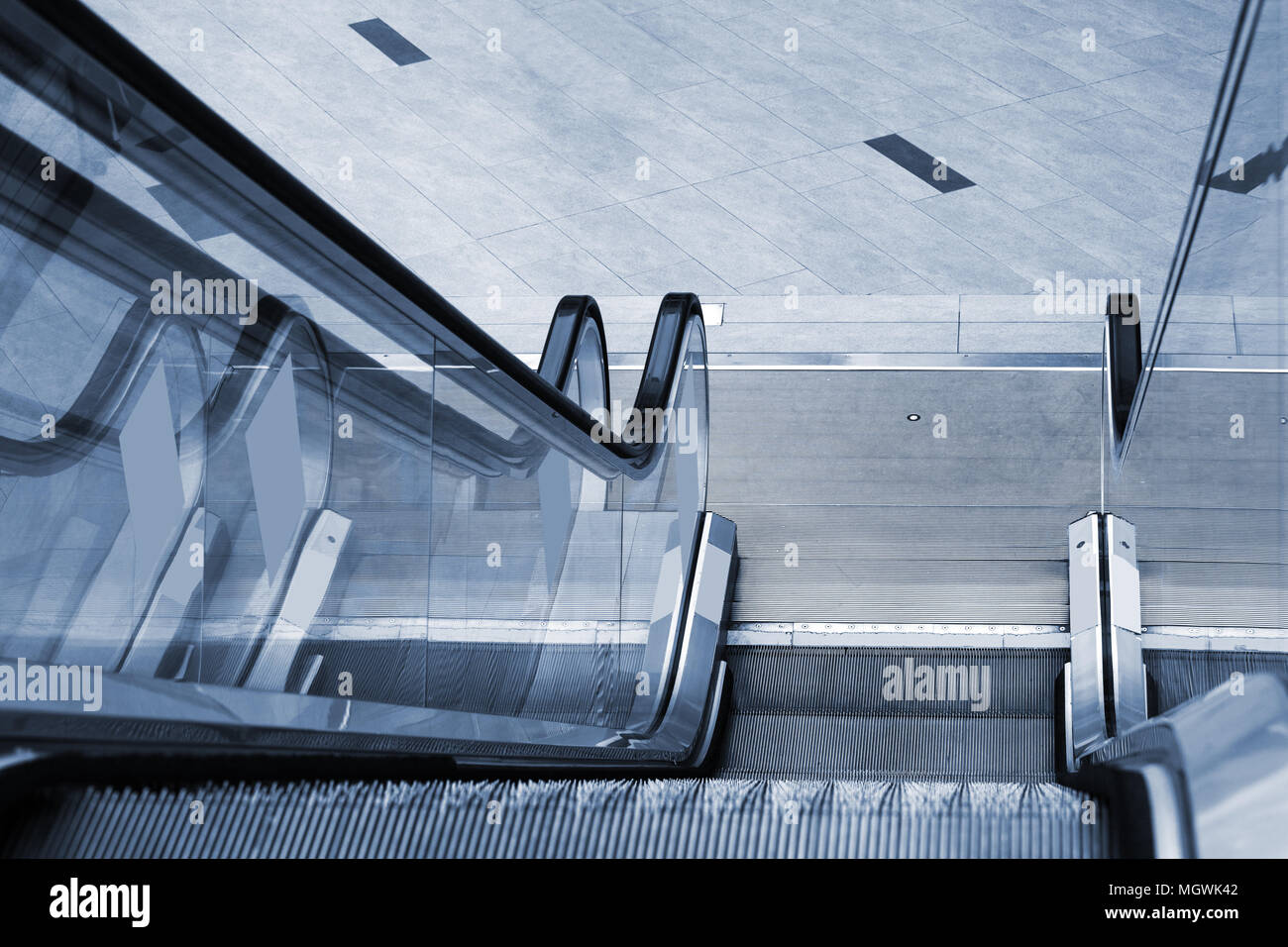 modern new escalator in underground passage Stock Photo - Alamy