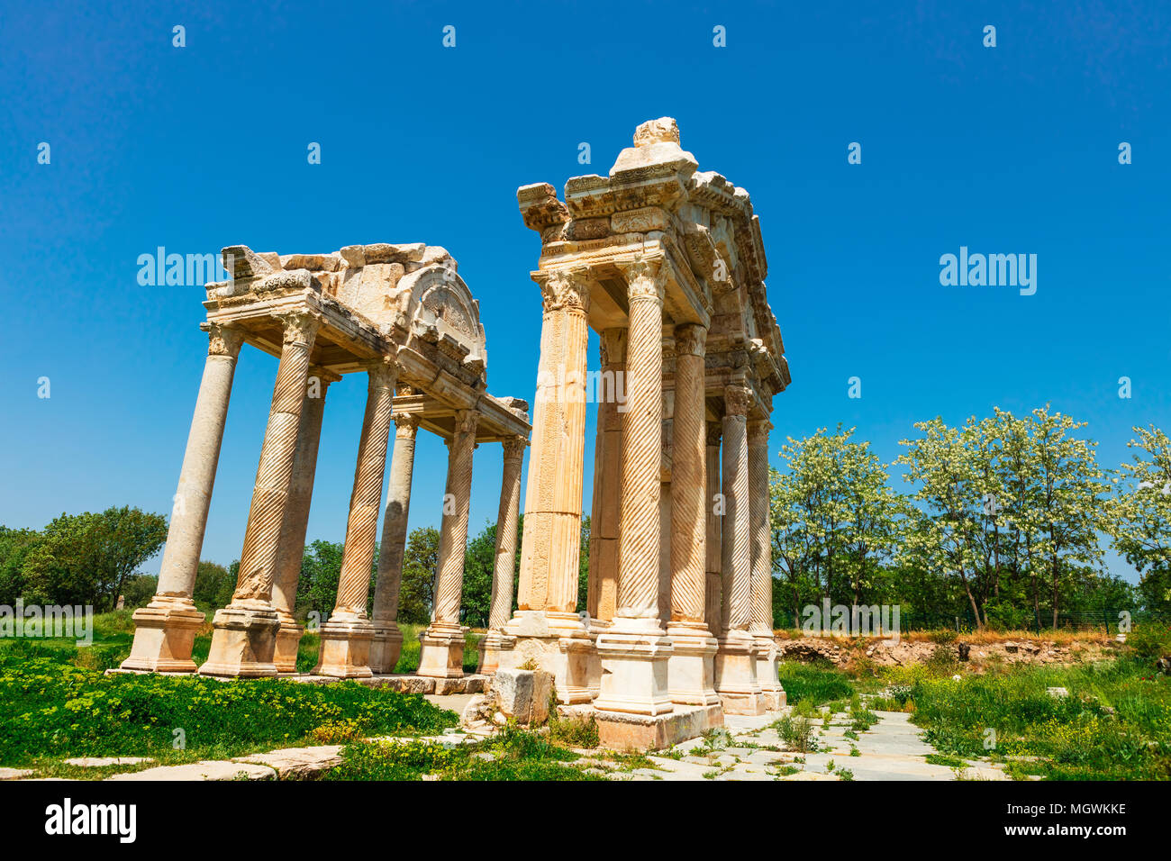 The Tetrapylon (monumental gate) at an archaeological site of ...