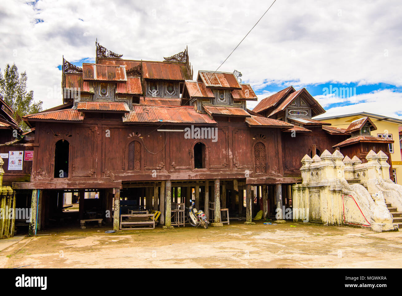 Shwe Yan Pyay Monastery in Nyaungshwe township, Myanmar Stock Photo - Alamy