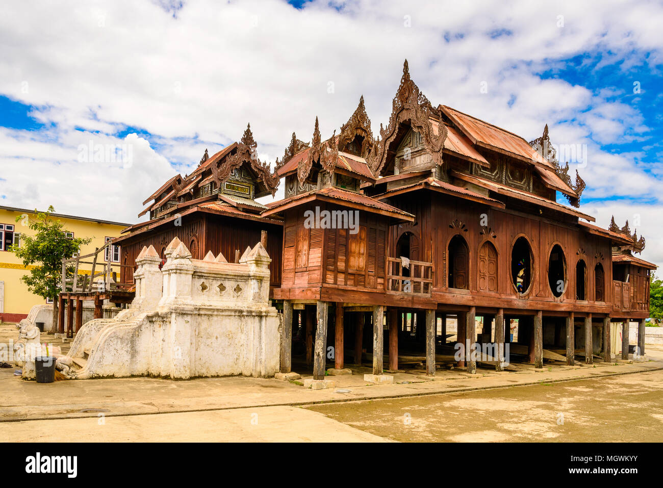Shwe Yan Pyay Monastery in Nyaungshwe township, Myanmar Stock Photo - Alamy