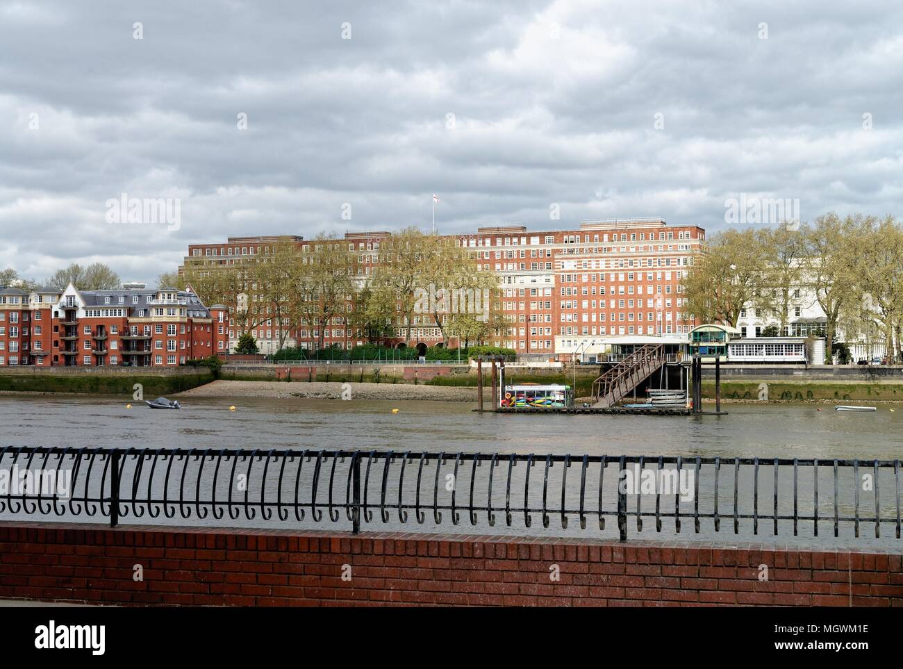 View across the River Thames of the Dolphin Square residential ...