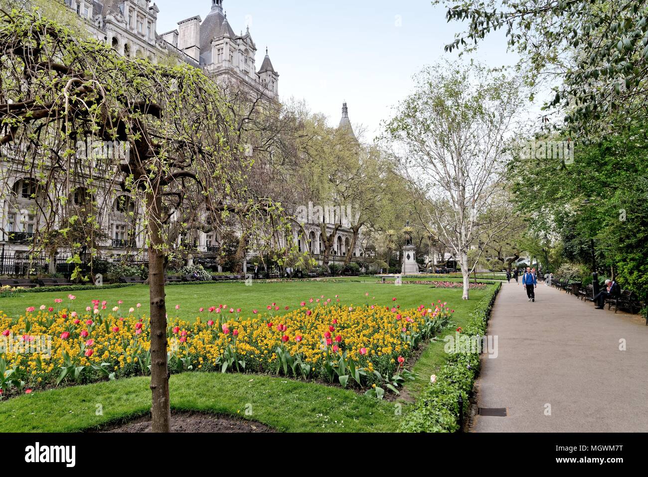 Whitehall Gardens in springtime on the Victoria embankment Central ...