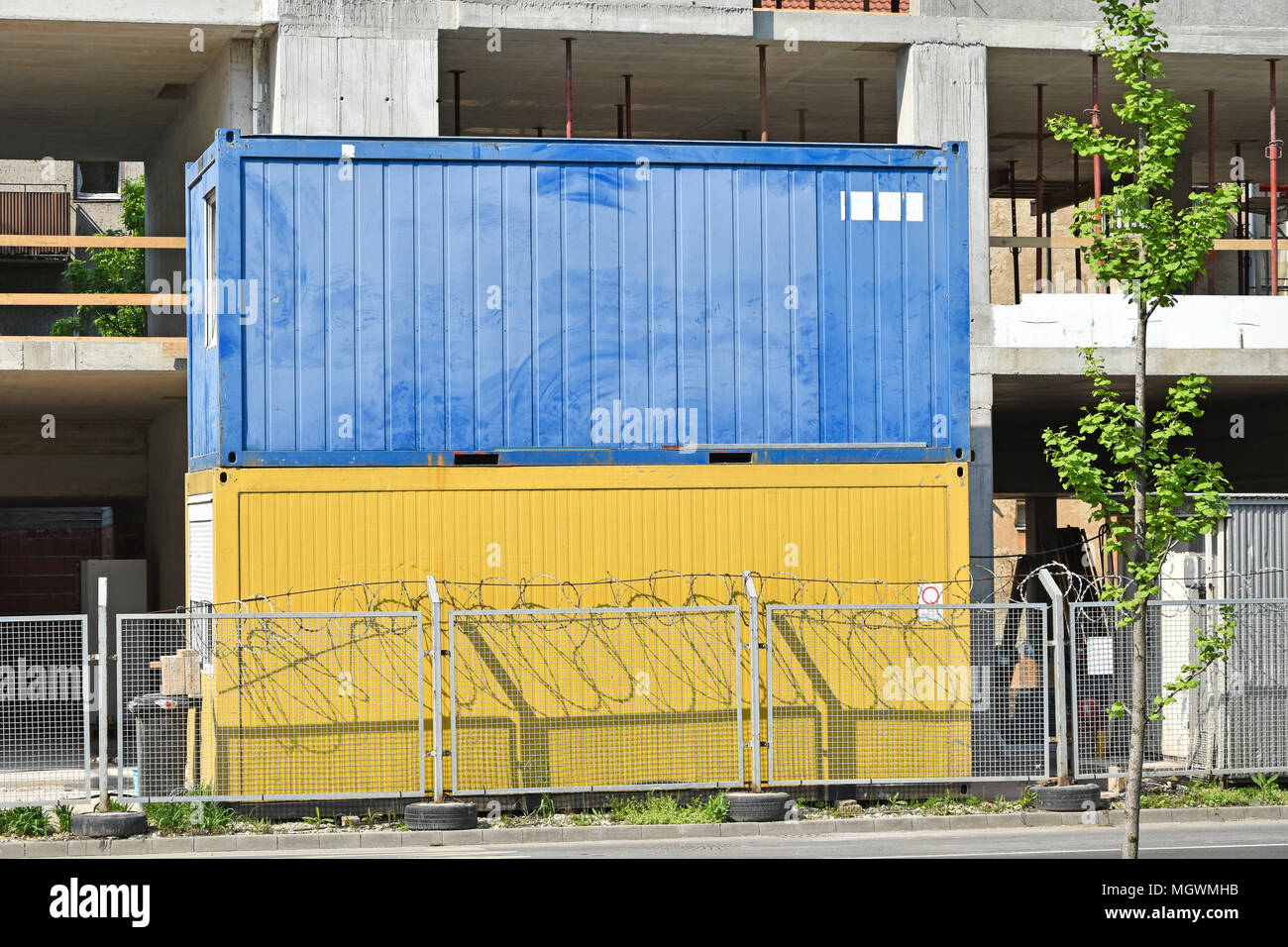 Two containers at the construction site Stock Photo - Alamy