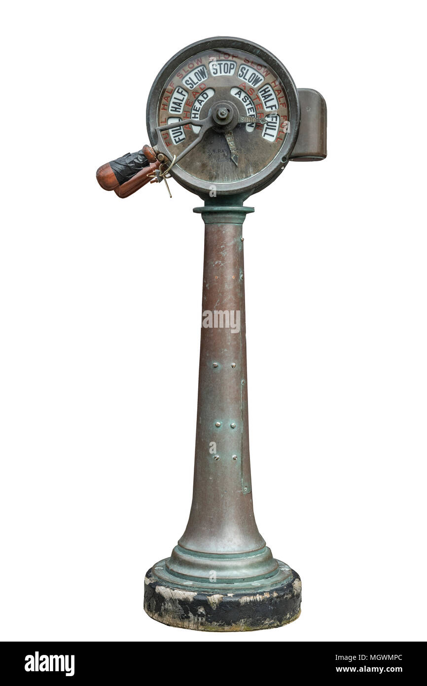 An engine order telegraph on a ship Stock Photo - Alamy