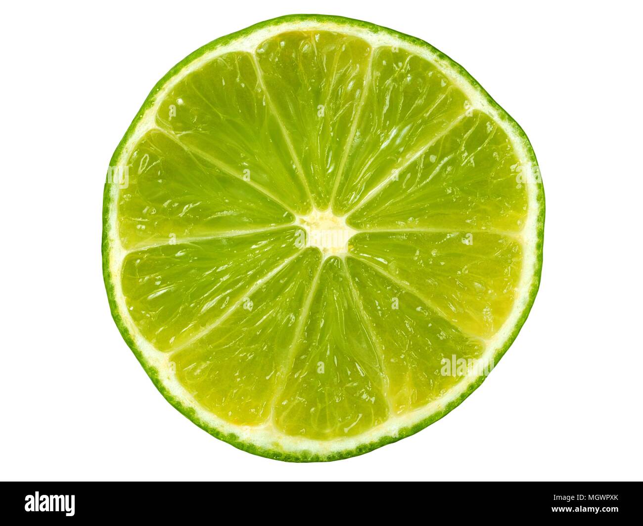 Lime slice isolated on white background Stock Photo - Alamy