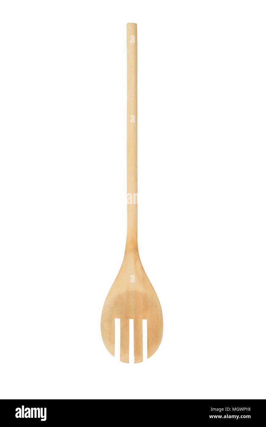 Big wooden fork isolated on white background Stock Photo - Alamy
