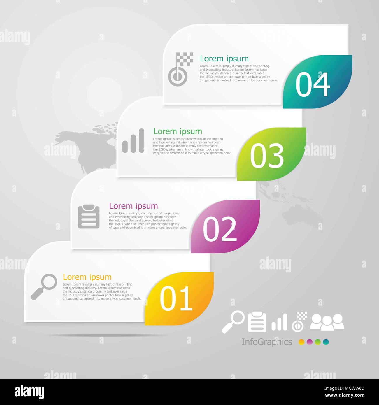 illustration of infographics elements layout 4 steps for business ...
