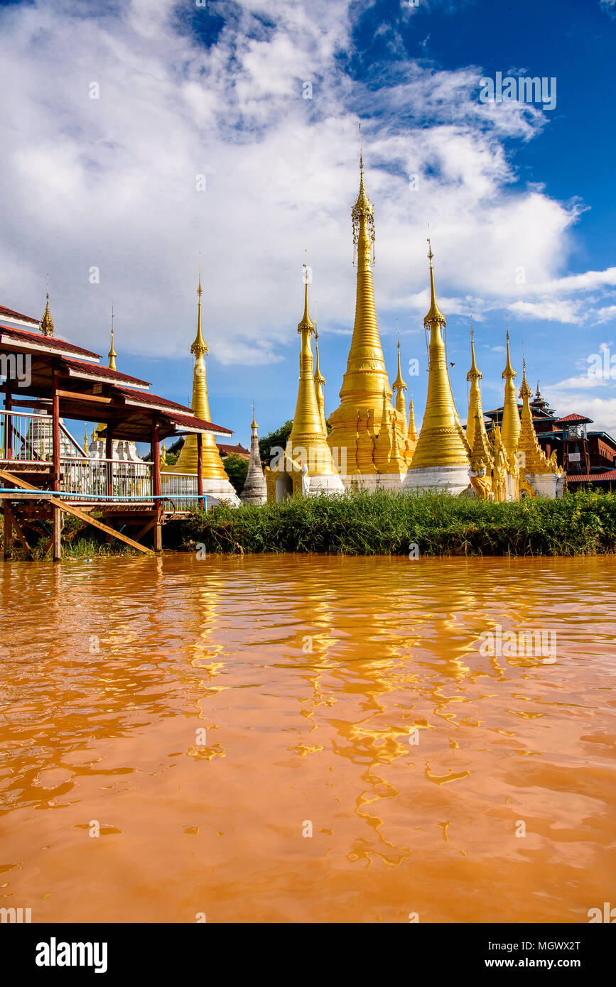 A temple over the Lake Inle, Myanmar Stock Photo - Alamy