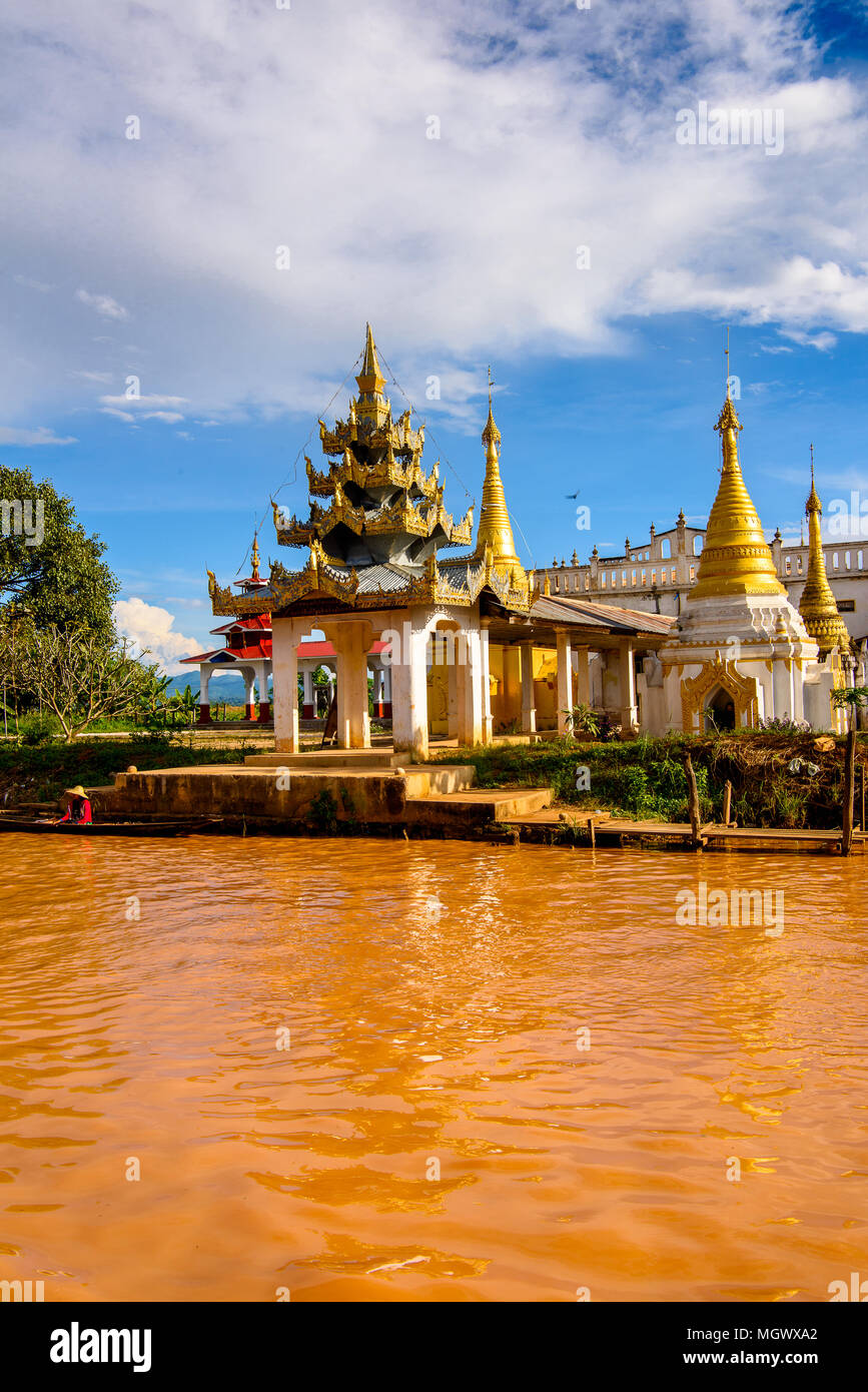 A temple over the Lake Inle, Myanmar Stock Photo - Alamy