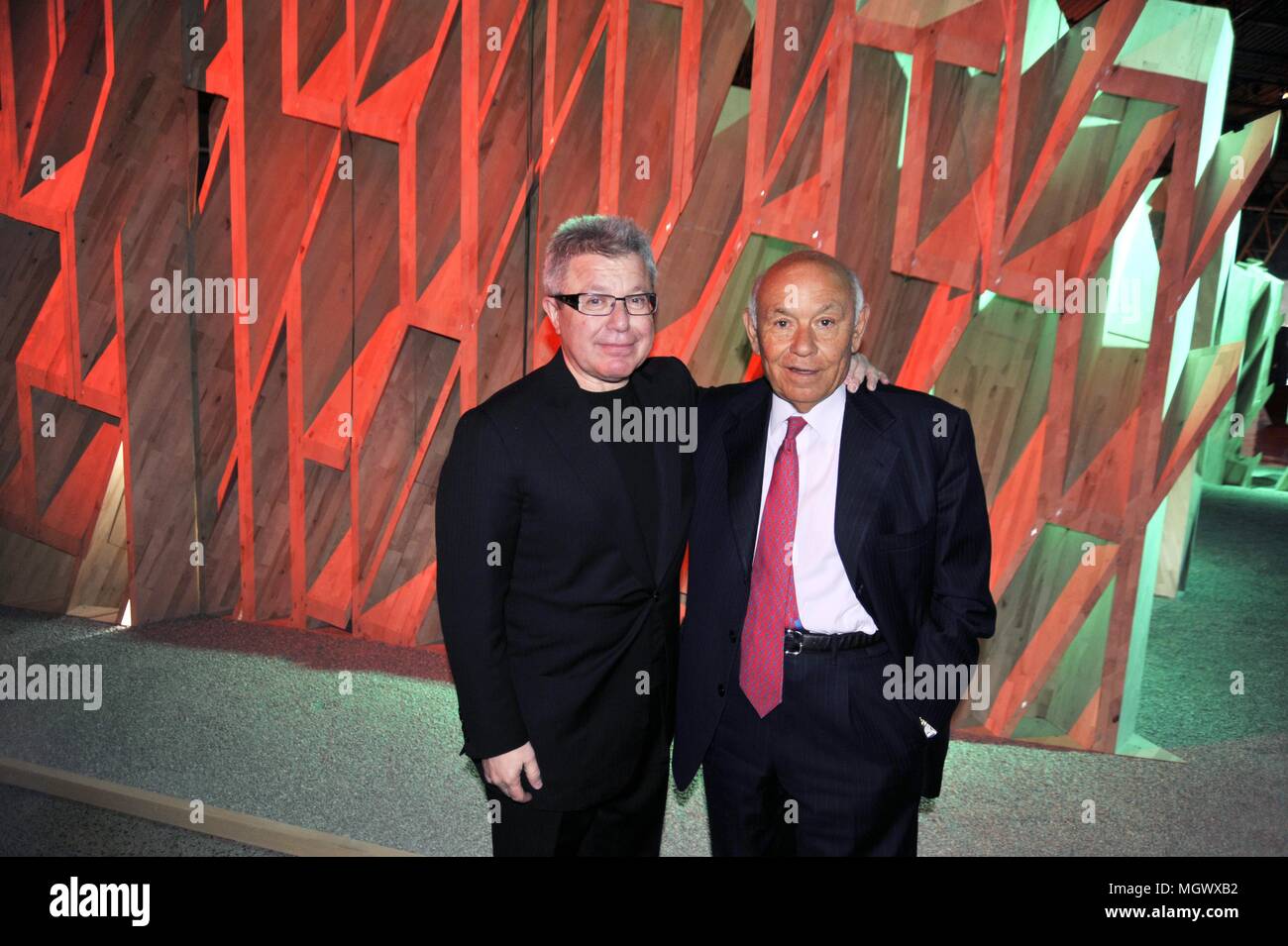 Milan (Italy), the house-builder Salvatore Ligresti with architect ...