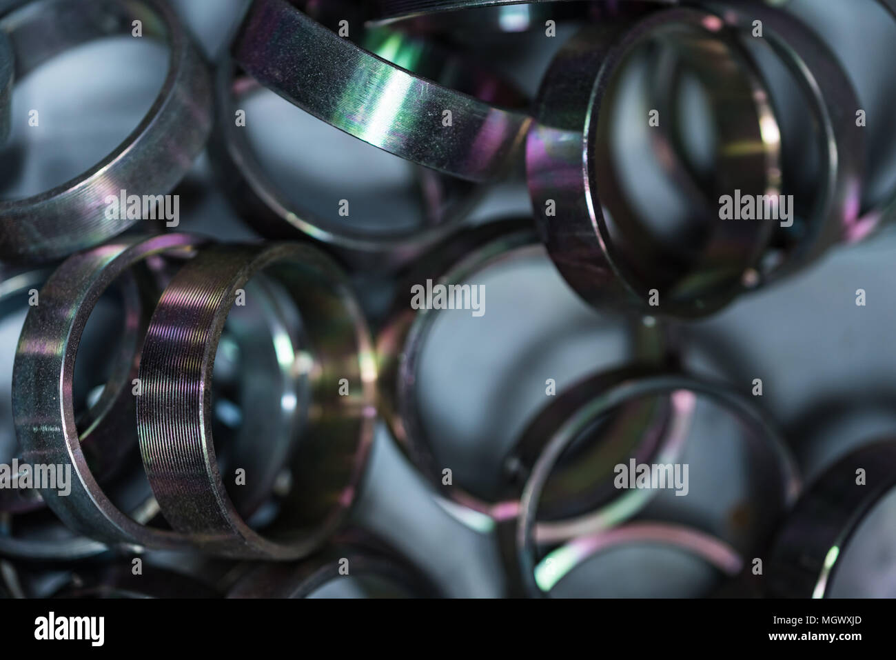 Metal bushes. Abstract industrial background Stock Photo - Alamy