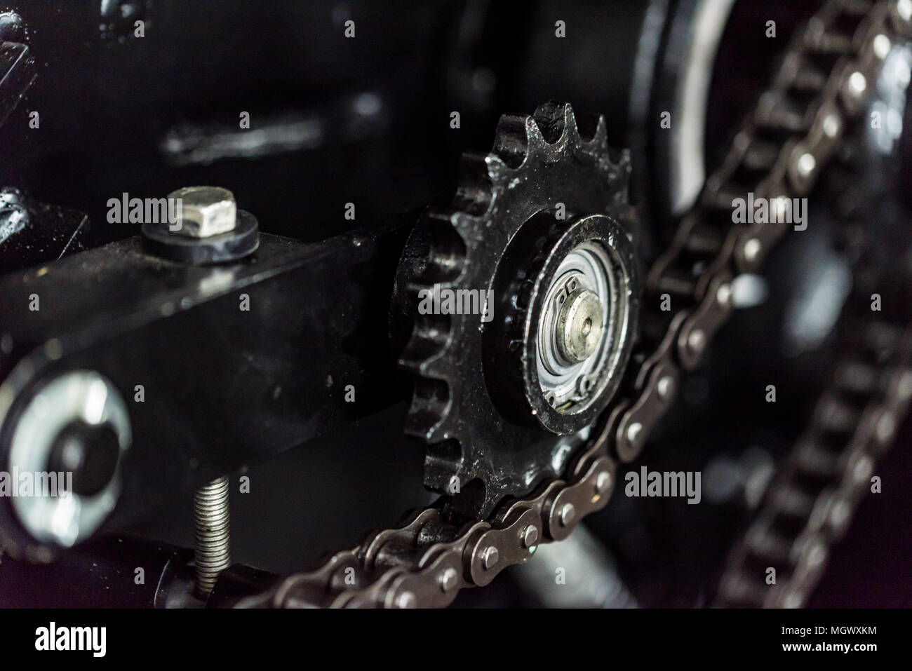 Example of gear and chain drive shaft Stock Photo - Alamy