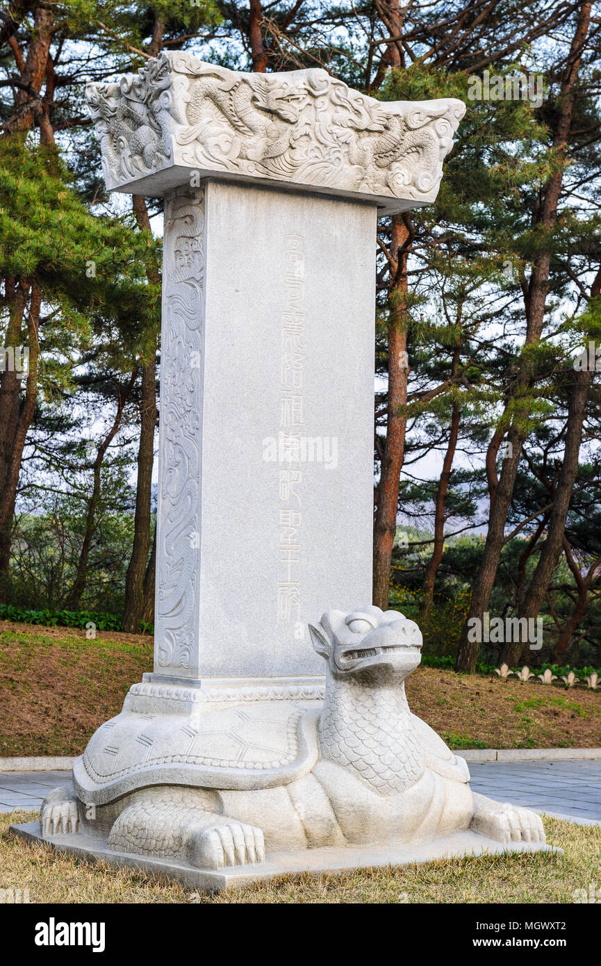 Statues on the Road to the tombs of Ancient Koguryo Kingdom, Pyongyang ...