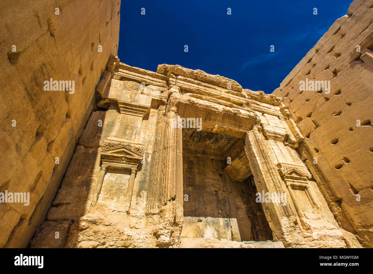 Temple of Bel , an ancient stone ruin located in Palmyra, Syria Stock ...