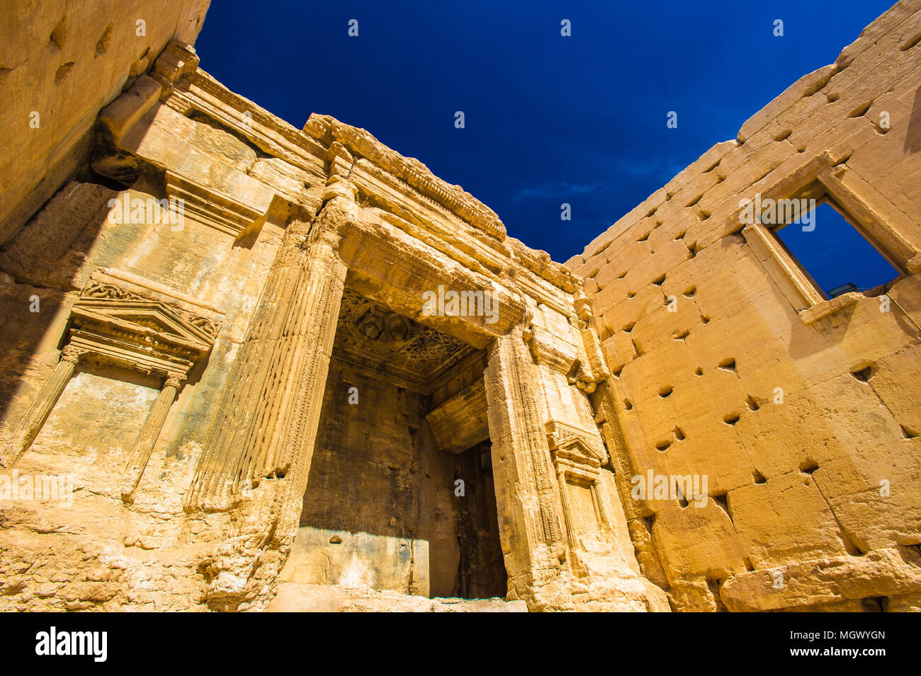 Temple of Bel , an ancient stone ruin located in Palmyra, Syria Stock ...