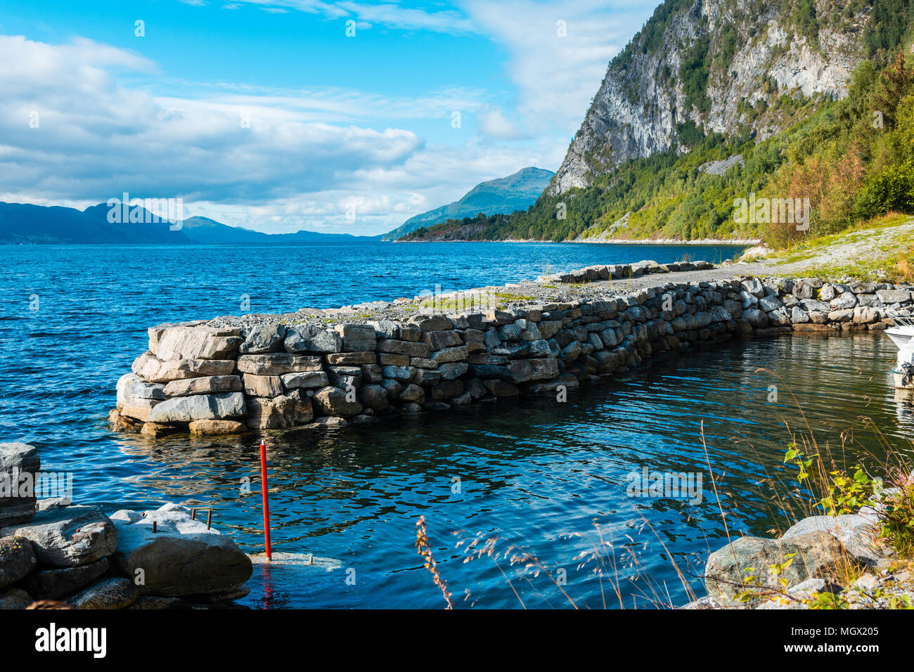 Fjord with mountains landscape (volda, norway Stock Photo - Alamy