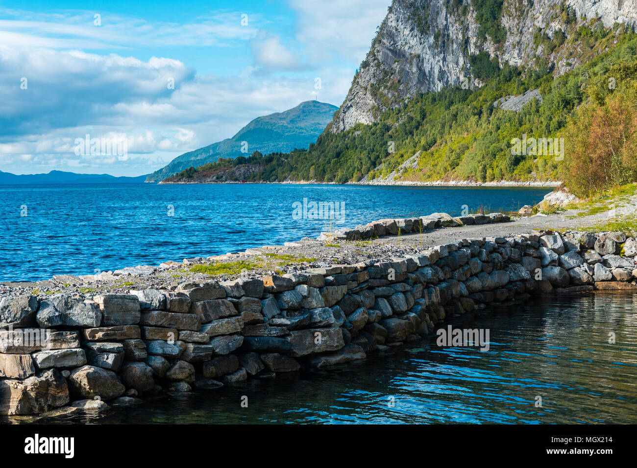 Fjord with mountains landscape (volda, norway Stock Photo - Alamy