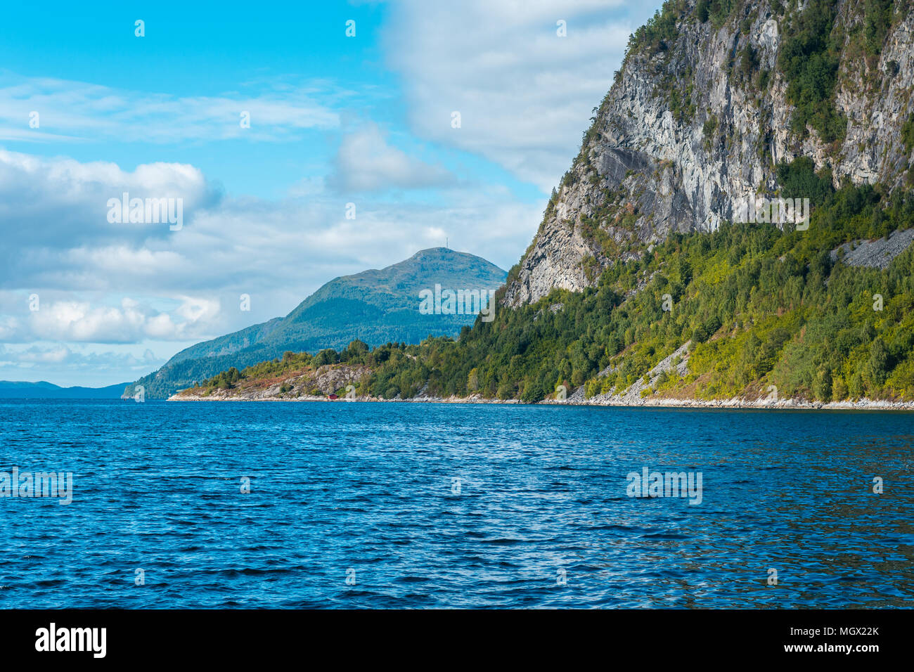 Fjord with mountains landscape (volda, norway Stock Photo - Alamy
