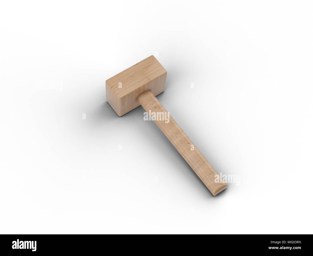 Wooden hammer isolated on white background. Element of the design of ...