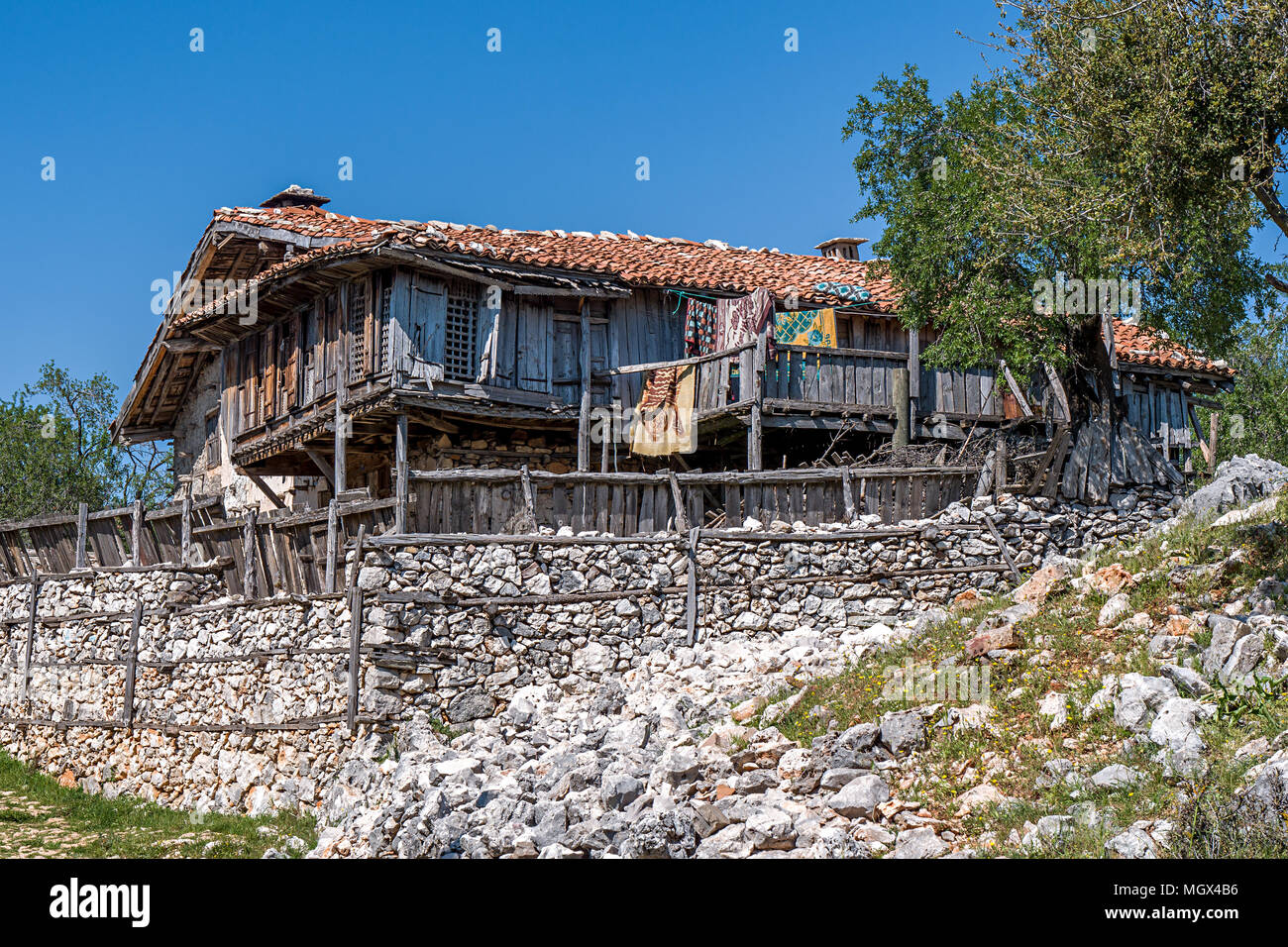 Old house in the Turkish village Stock Photo - Alamy