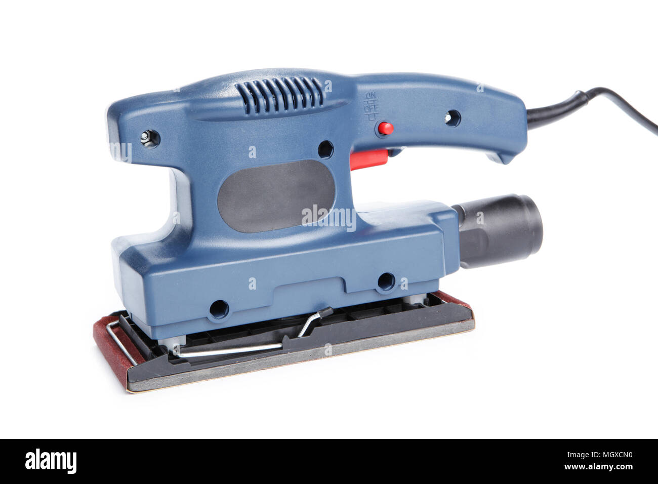 Finishing sander isolated on white background Stock Photo - Alamy