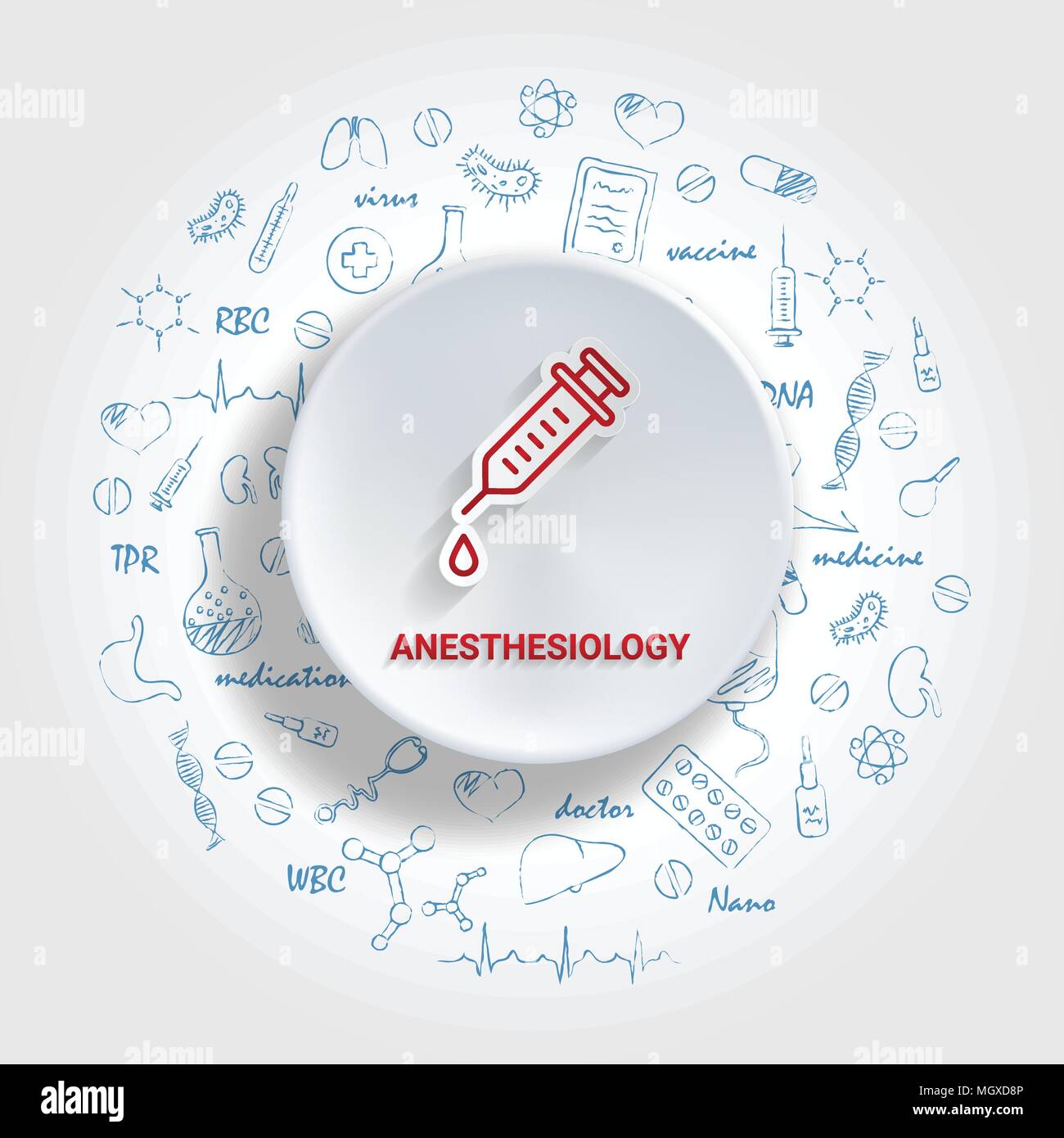 Icons For Medical Specialties. Anesthesiology Concept. Vector ...