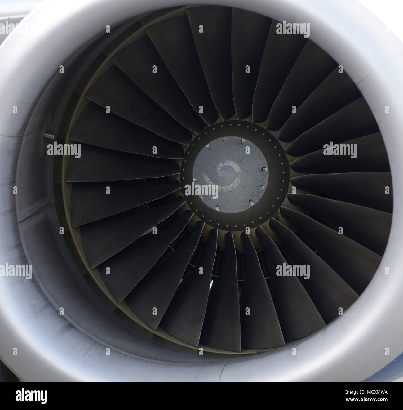 Turbine of aircraft. Closeup view Stock Photo - Alamy
