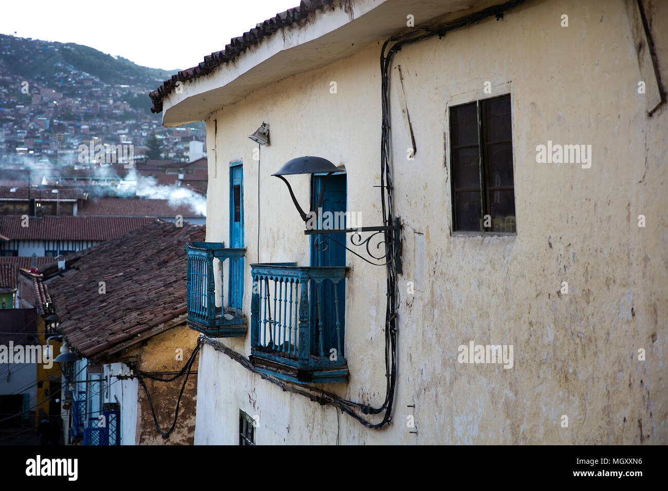 View at town Cusco in the Peruvian Andes Stock Photo - Alamy