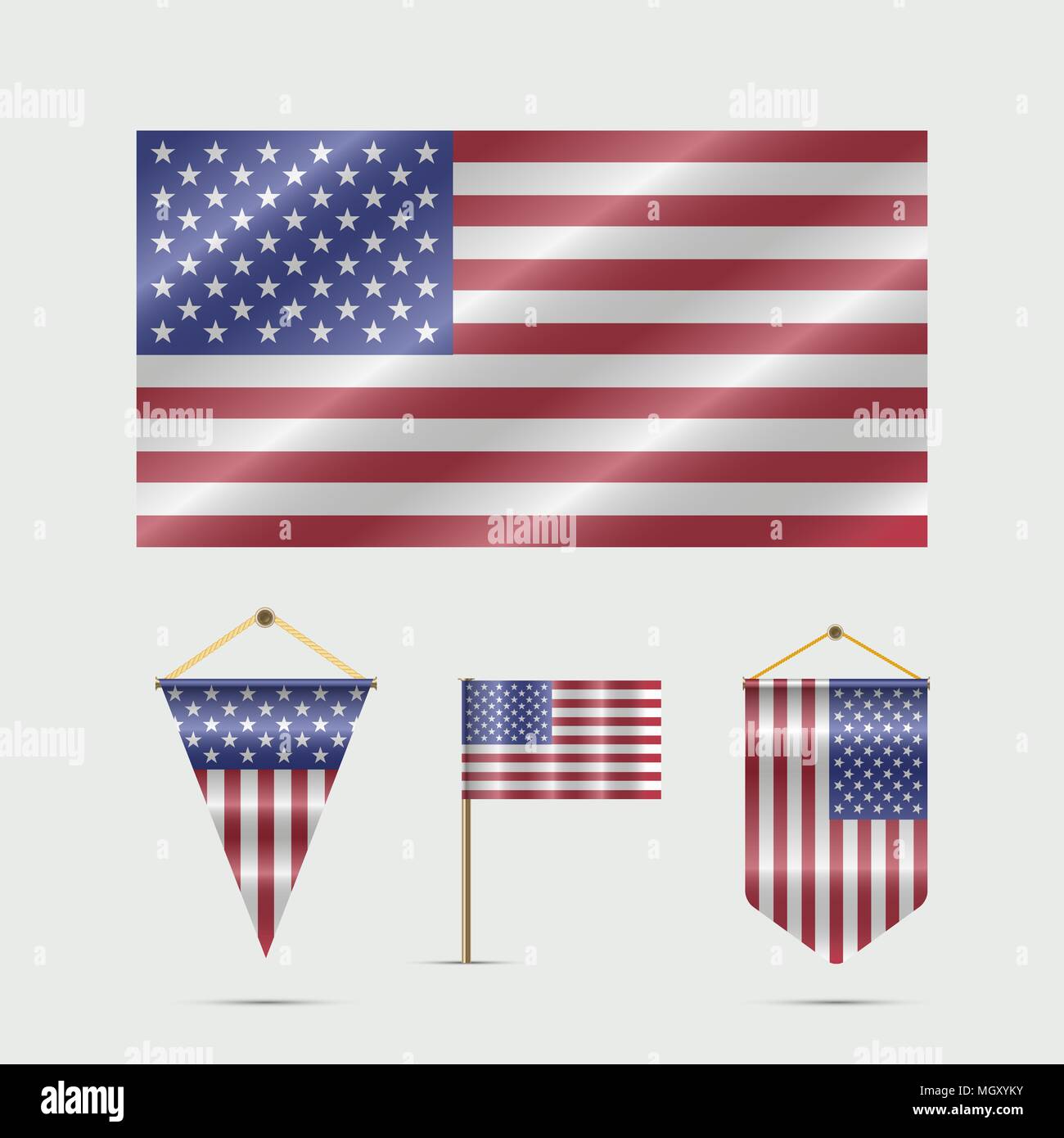 Usa flag waved Stock Vector Images - Alamy