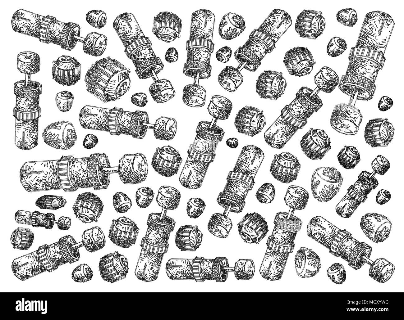 Illustration Wallpaper Background of Hand Drawn Sketch of TV Aerial ...