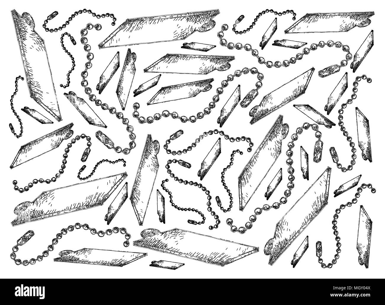 Illustration Wallpaper Background of Hand Drawn Sketch of Keychains or ...