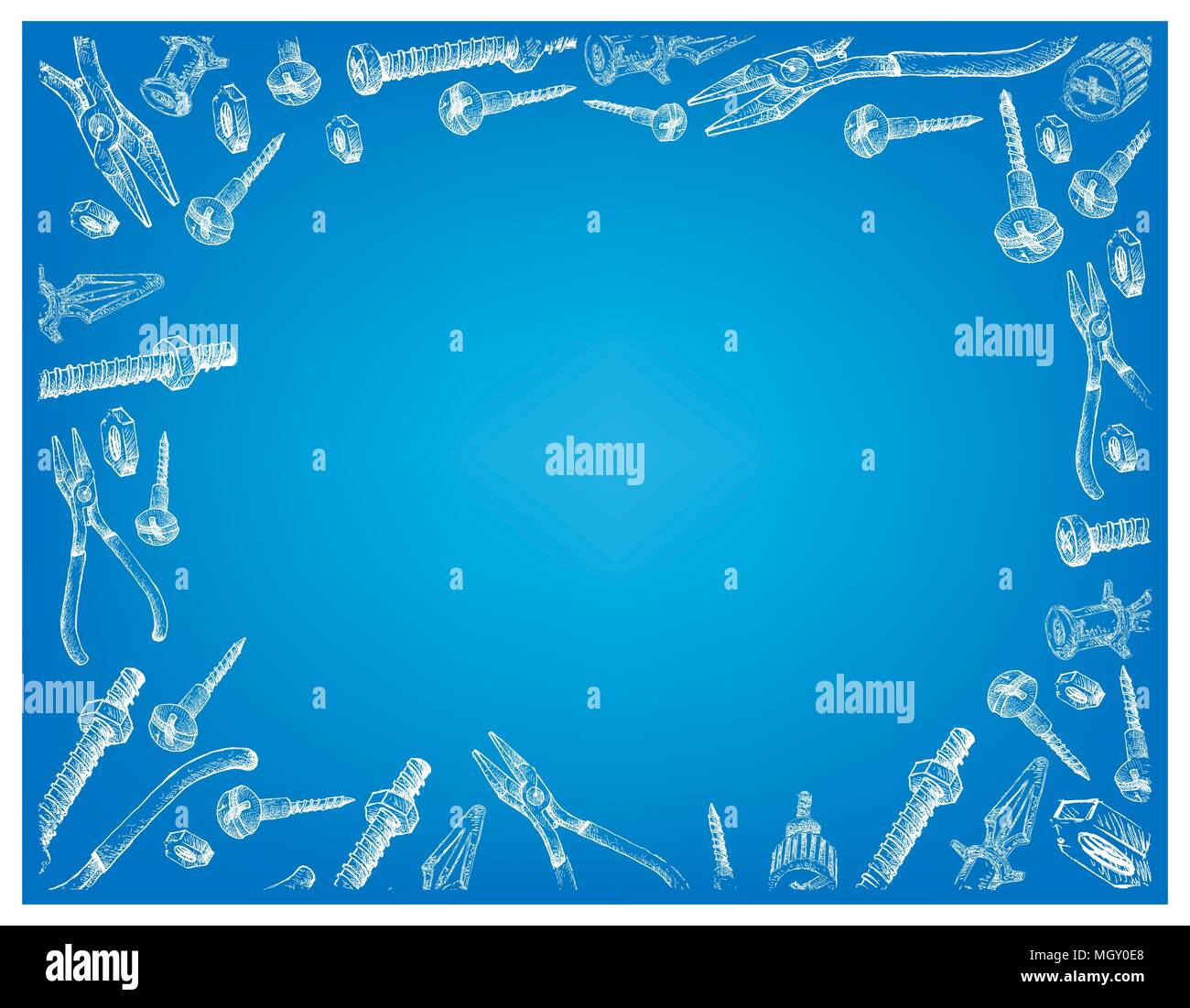 Manufacturing and Industry, Illustration Frame of Hand Drawn Sketch of ...