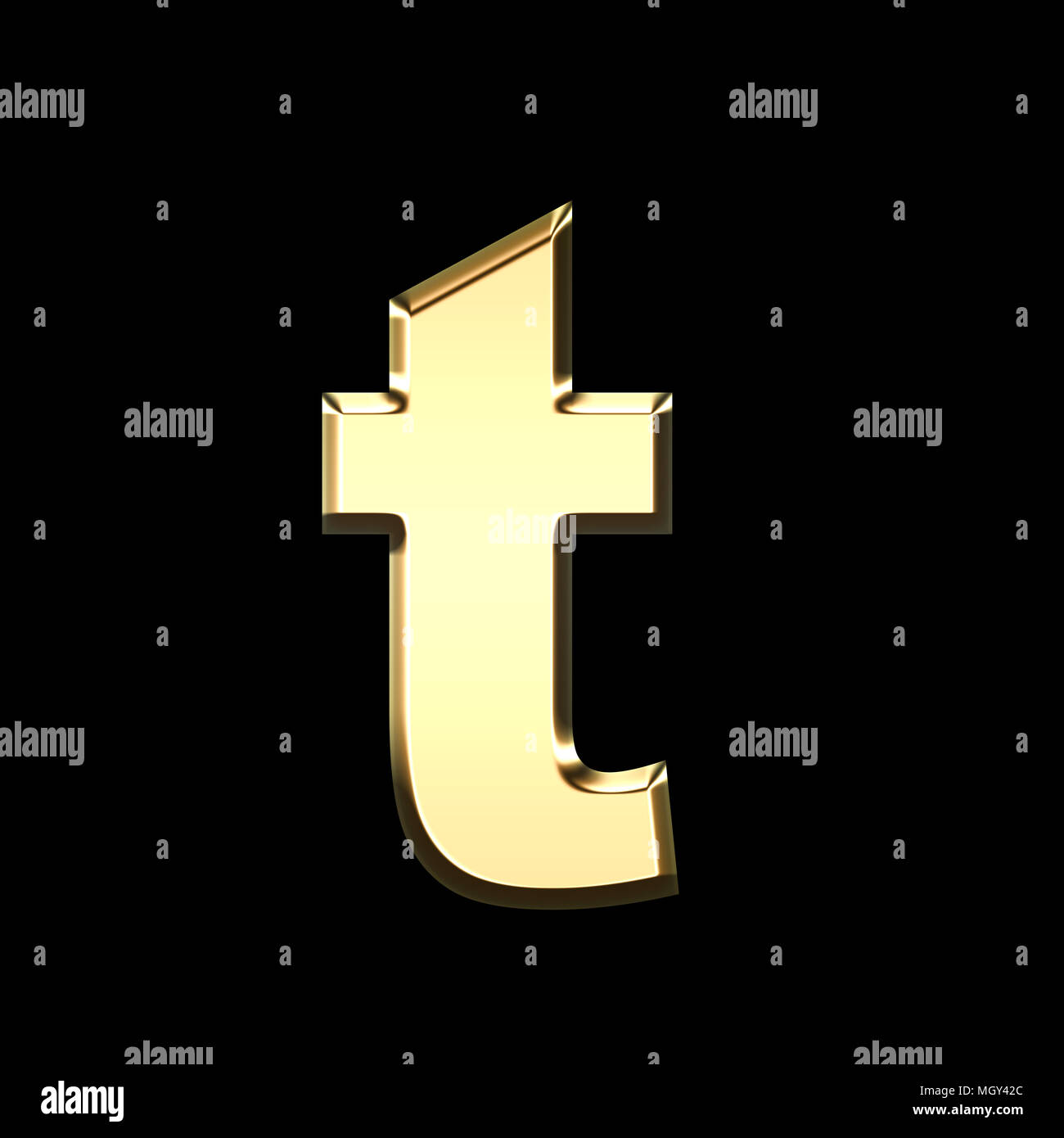 golden english letter t on black background Stock Photo - Alamy