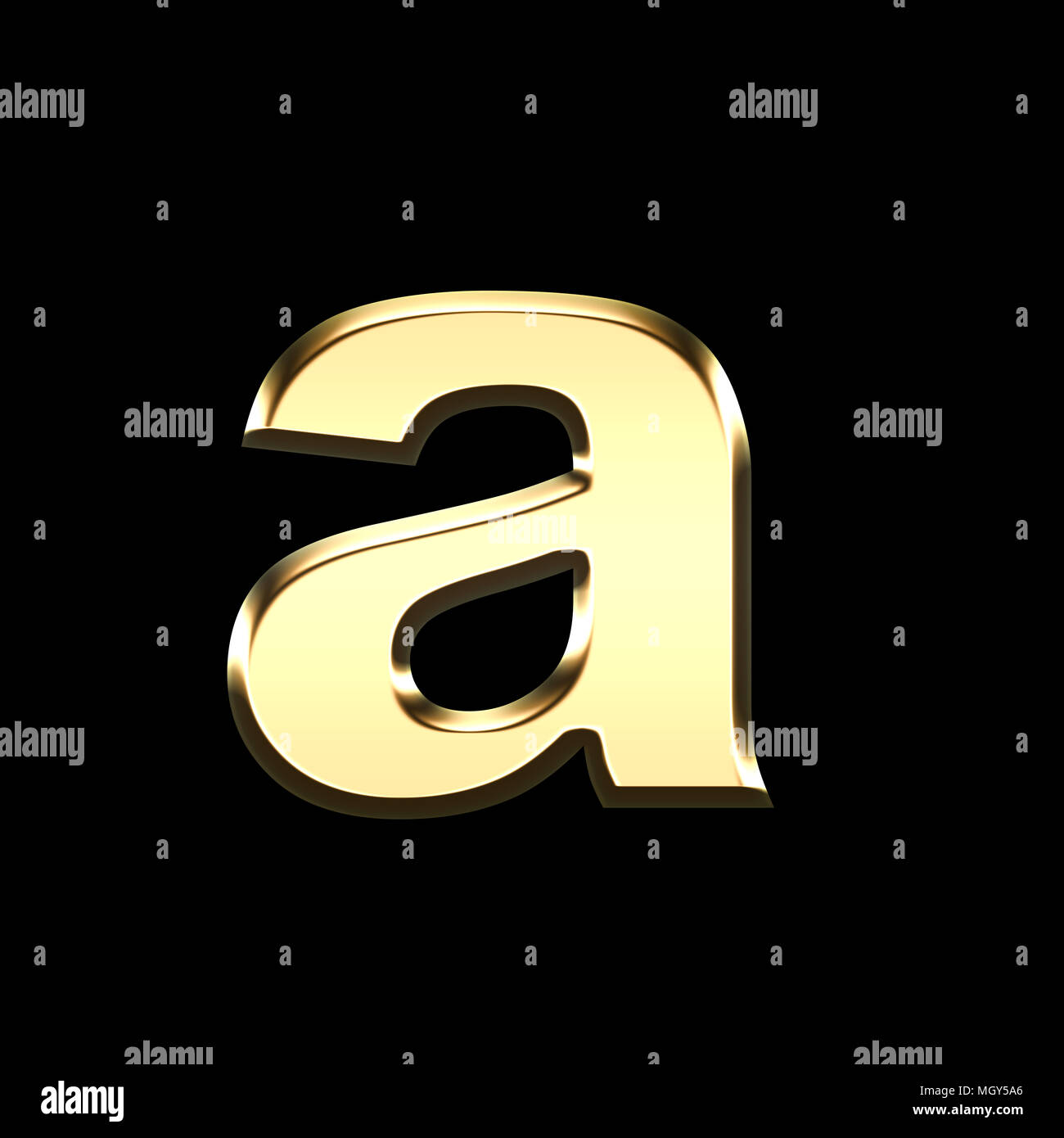 golden english letter a on black background Stock Photo - Alamy