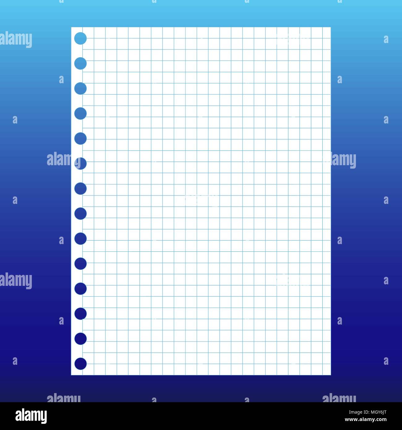 Sheet of exercise books in a box isolated on white background vector ...