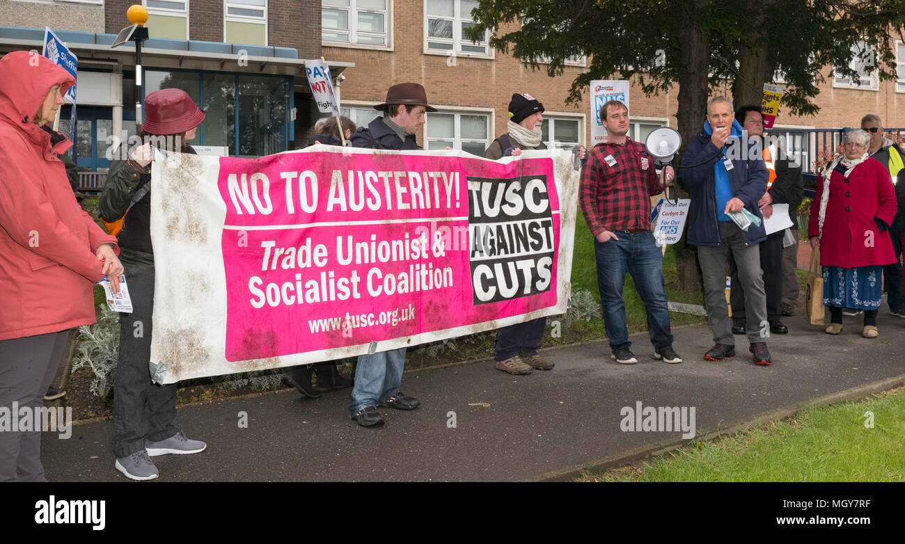 Supporters of Trade Unionist and Socialist coalition holding banner at ...